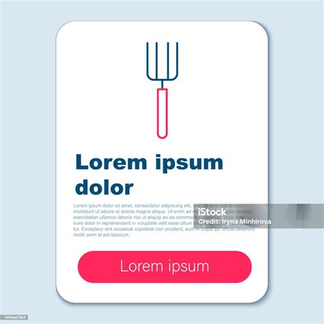 회색 배경에 격리 된 라인 가든 피치 포크 아이콘 정원 포크 표지판 원예 농업 농업을위한 도구 다채로운 개요 개념 벡터 가정 생활에 대한 스톡 벡터 아트 및 기타 이미지