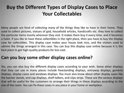 PPT Buy The Different Types Of Display Cases To Place Your Collectables PowerPoint