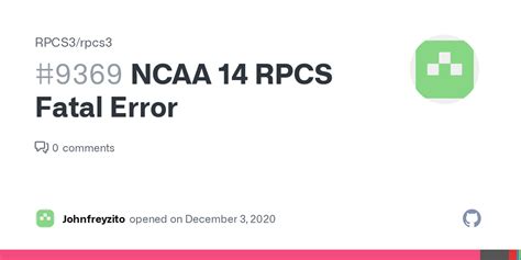 ncaa 14 rpcs fatal error · issue 9369 · rpcs3 rpcs3 · github
