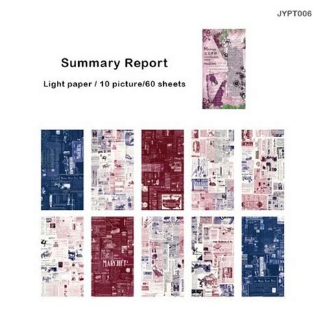 60 Piece Journal Supplies Paper For Scrapbook Notebook Journal Card Making Etc Summary