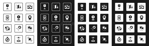 Set City Map Navigation Map Pointer With Star Parking Location Person Folded Location Marker
