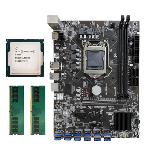 B250c Btc 마이닝 마더 보드 Cpu G4400 Ddr4 4gx2 지원 Pci E 그래픽 카드에 12 Usb 3 0 Btc 광부 용 Sata 3 0 지원