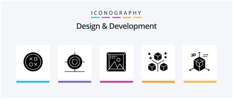 Design And Development Glyph 5 Icon Pack Including Objects Design