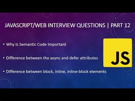 JavaScript FrontEnd Interview Questions Part YouTube