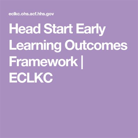 Head Start Early Learning Outcomes Framework Early