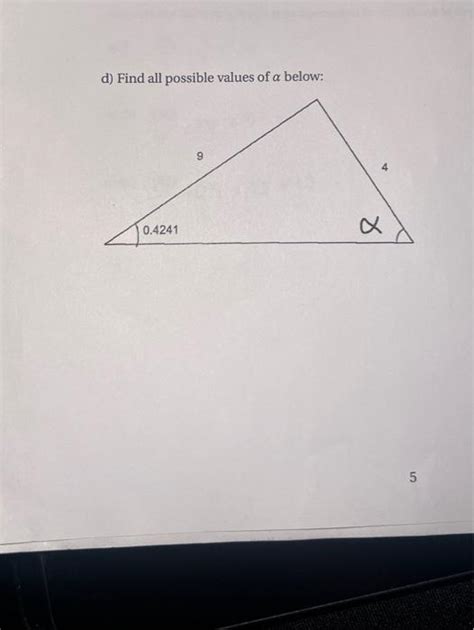 solved d find all possible values of α below