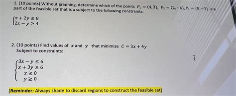 solved 1 10 points without graphing determine which of
