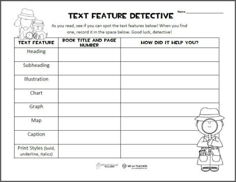 Text Features Worksheet 2nd Grade
