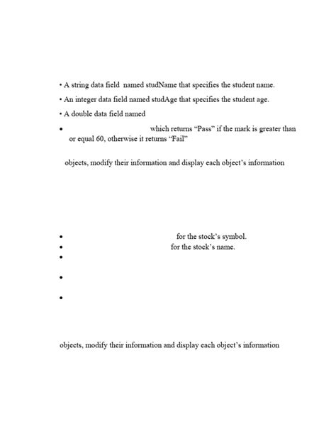 1 1 Classes And Objects Exercises 1 Pdf