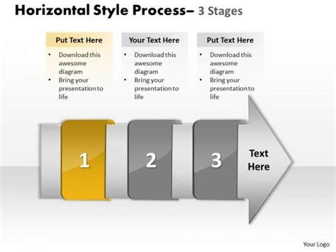 PowerPoint Template Horizontal Steps Working With Slide Numbers Demonstration Image