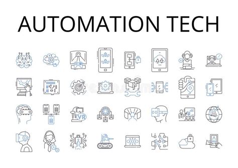 Automation Tech Line Icons Collection Digital Tools Virtual Reality
