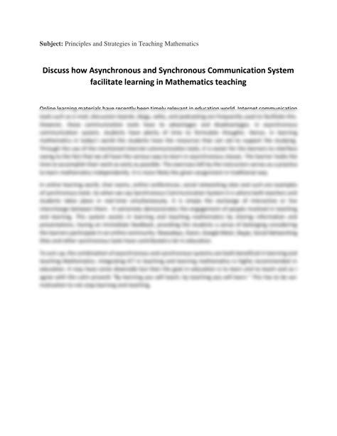 Solution How Asynchronous And Synchronous Communication System