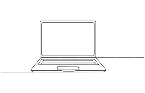 Premium Vector Continuous Line Drawing Of Laptop Computer One Line Of Laptop Gadget Laptop