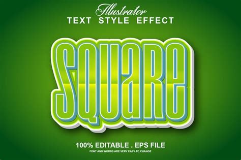Premium Vector Square Text Effect Editable