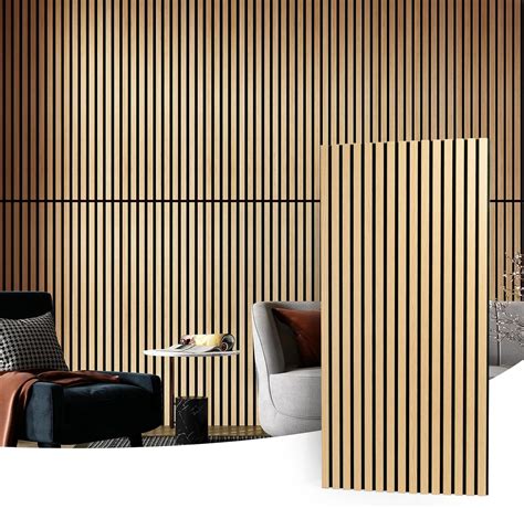 Art3d 2 Pack Wood Slat Acoustic Panels For Wall And Ceiling Wood Laminate Soundproof Wall Panel