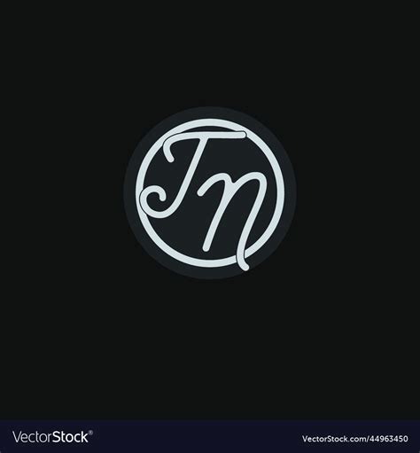 Initials Tn Logo Monogram With Simple Circle Line Vector Image