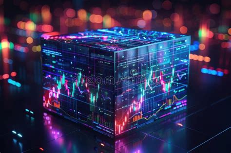 A Cube With A Colorful Display Of Numbers And Graphs Stock Image