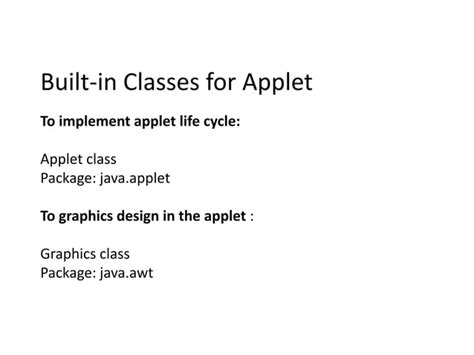 Applet In Java PPT