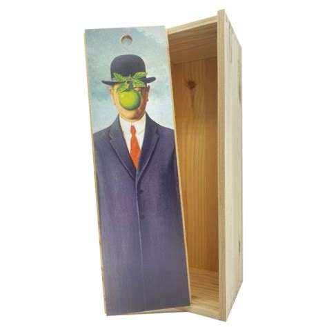 Wooden Box 1 Bottle Magnum 15 L Sticker The Son Of Man Magritte