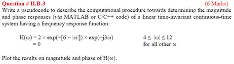 Solved Question II B Marks Write A Pseudocode To Chegg