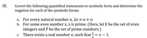 solved iii covert the following quantified statements to