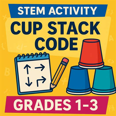 Cup Stack Code Stem Sequencing And Coding Game For Grades 1 3 Made By