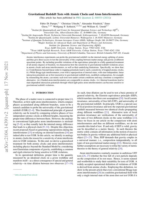 Pdf Gravitational Redshift Tests With Atomic Clocks And Atom