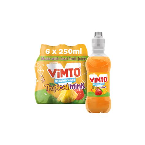 Buy Vimto No Added Sugar Tropical Minis Mixed Fruit Juice Drink 6 X 250ml Healthy And Refreshing