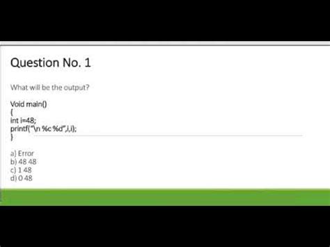 C Programming Quiz YouTube