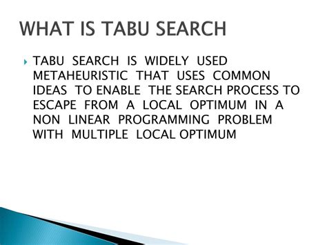 Ppt Tabu Search Powerpoint Presentation Free Download Id2602071