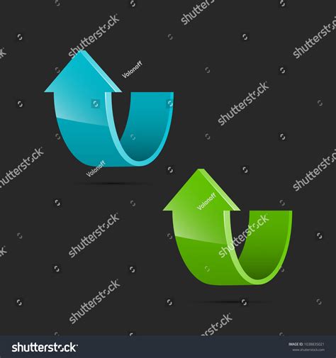 Two Curved Circle Arrow Ribbon 2 Stock Vector Royalty Free 1038835021