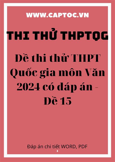 Đề thi thử THPT Quốc gia môn Văn 2024 có đáp án - Đề 15