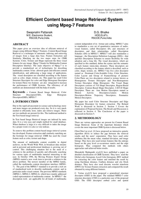 pdf efficient content based image retrieval system using mpeg 7 features