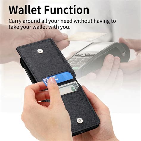 Premium Pu Leather Phone Case With Finger Ring Card Slot And Wallet