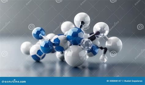 Molecular Structure In 3d A Complex Network Of Spheres And Rods Stock Illustration