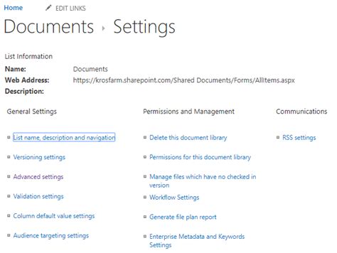 Sharepoint Server 2019 Library Settings Options In Modern Experience