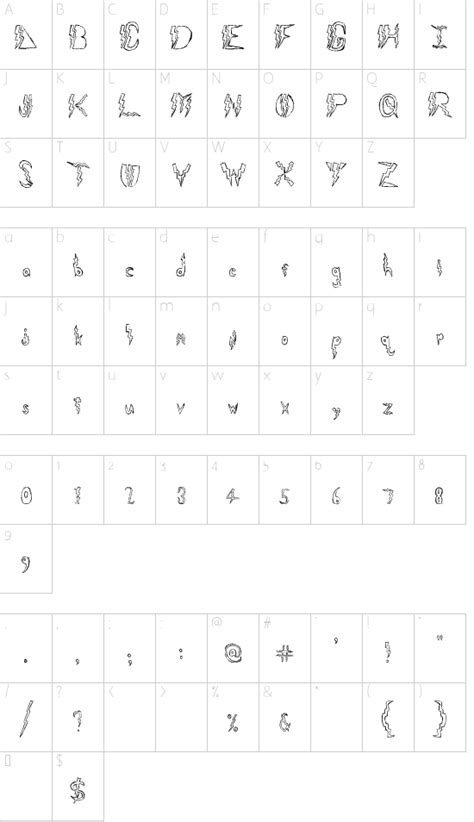Lightning Strike Font Details