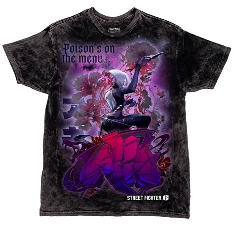 Capcom Sf6 Aki Oversized Print Vintage Wash Shirt Nerds Clothing