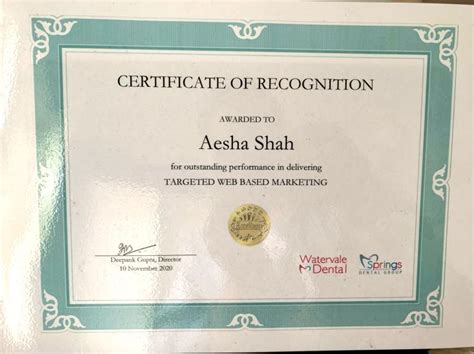 Aesha Shah On Linkedin Honoured To Have Received 😊