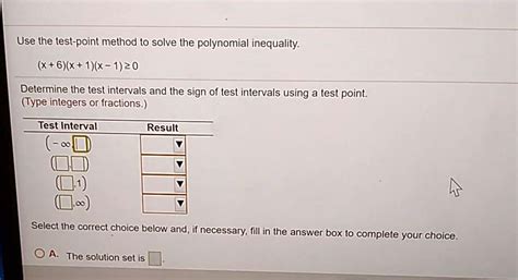 Solved Use The Test Point Method To Solve The Polynomial Inequality