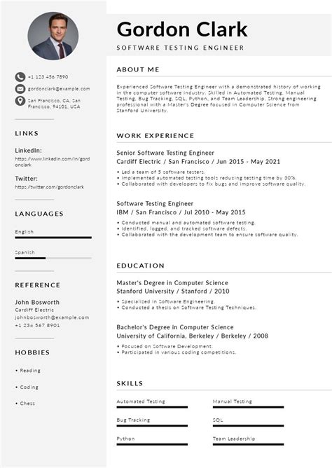 Creating An Effective Cv Template For A Software Testing Engineer Resume