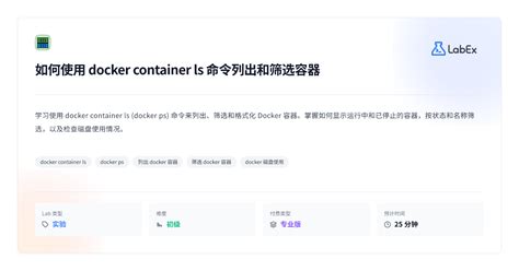 Docker 容器列表与筛选：docker Container Ls 命令使用指南 Labex