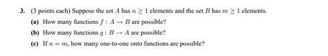 solved 3 3 points each suppose the set a has n≥1 elements