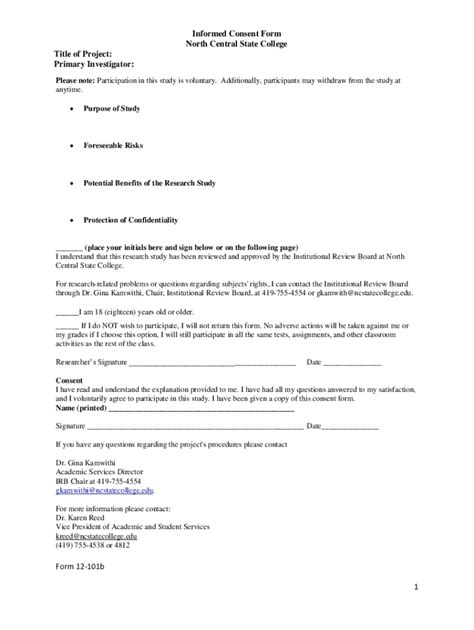 Fillable Online Consent Statement Cover Letter Template Fax Email