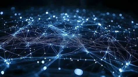 Abstract Network Connection Background Glowing Nodes And Lines Illustrate Digital Data Flow And