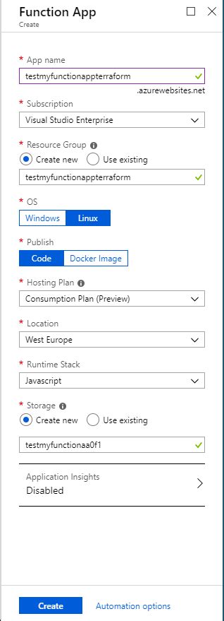Azure Specifying In Terraform That The Os Is Linux For Azurerm Function App Stack Overflow
