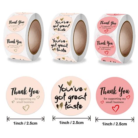 수제 땡큐 핑크 선물 장식 라벨 스티커 결혼식 기념품 장식 라벨 스티커 500 개롤 Aliexpress