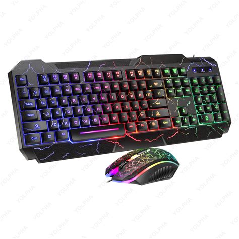 Crack Rainbow Glow Gaming Keyboardand Mouse Set With Vicedeal