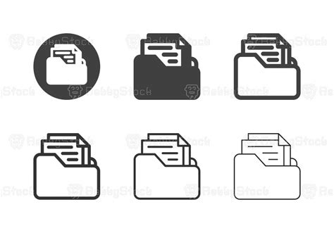Document Folder Icons Multi Series Vector Eps File Folder Icon