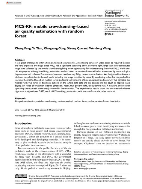 Pdf Mcs Rf Mobile Crowdsensingbased Air Quality Estimation With